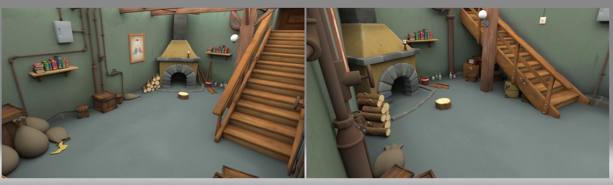 Cartoon Basement - 3D Model by tingting