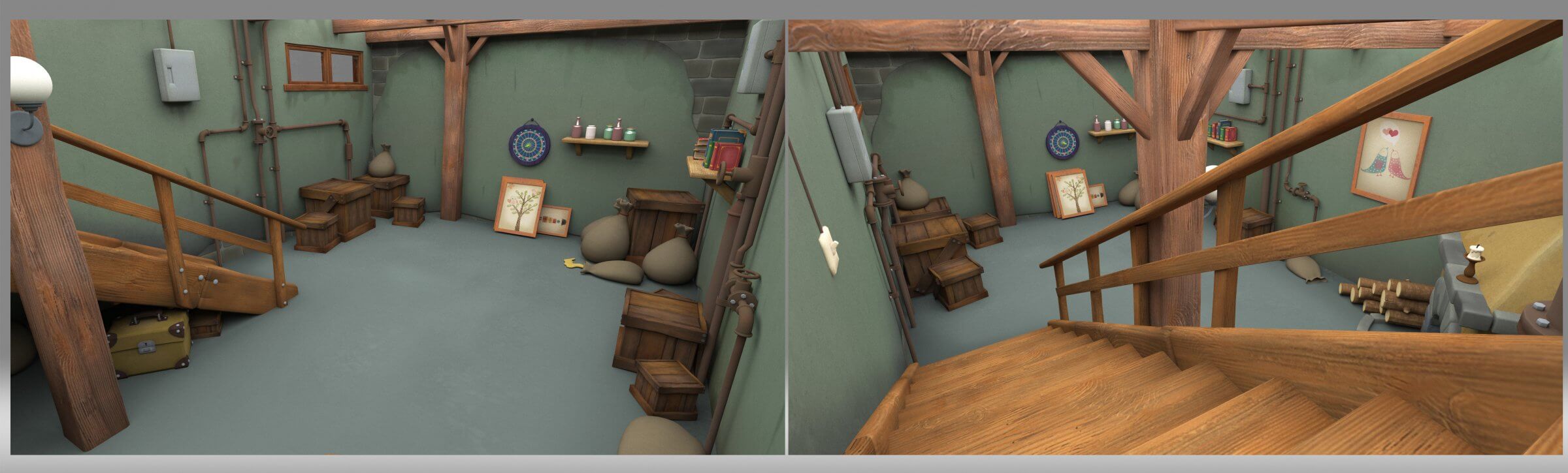 Cartoon Basement - 3D Model by tingting