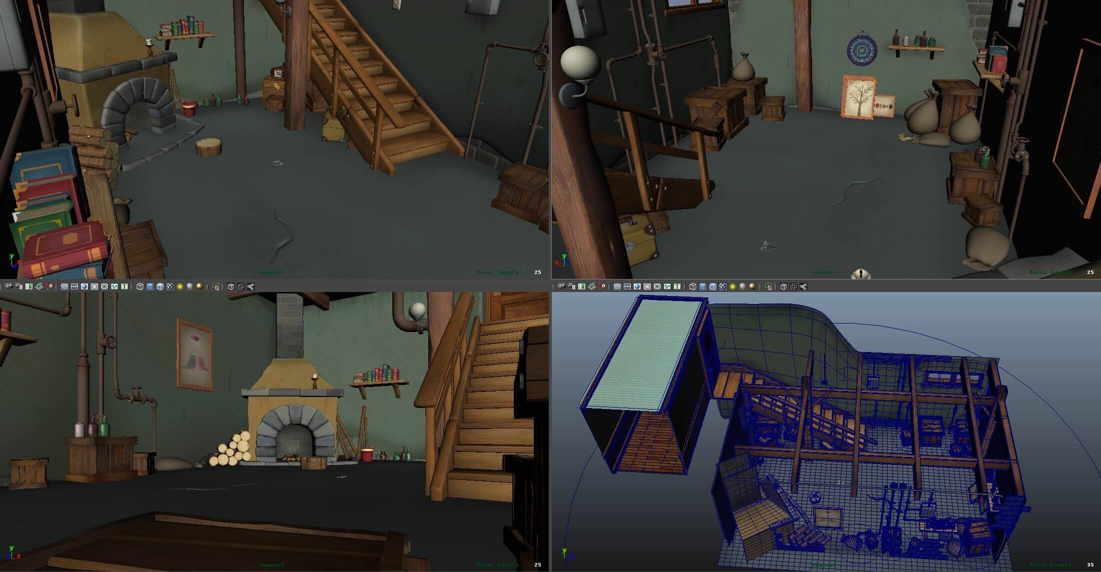 Cartoon Basement - 3D Model by tingting