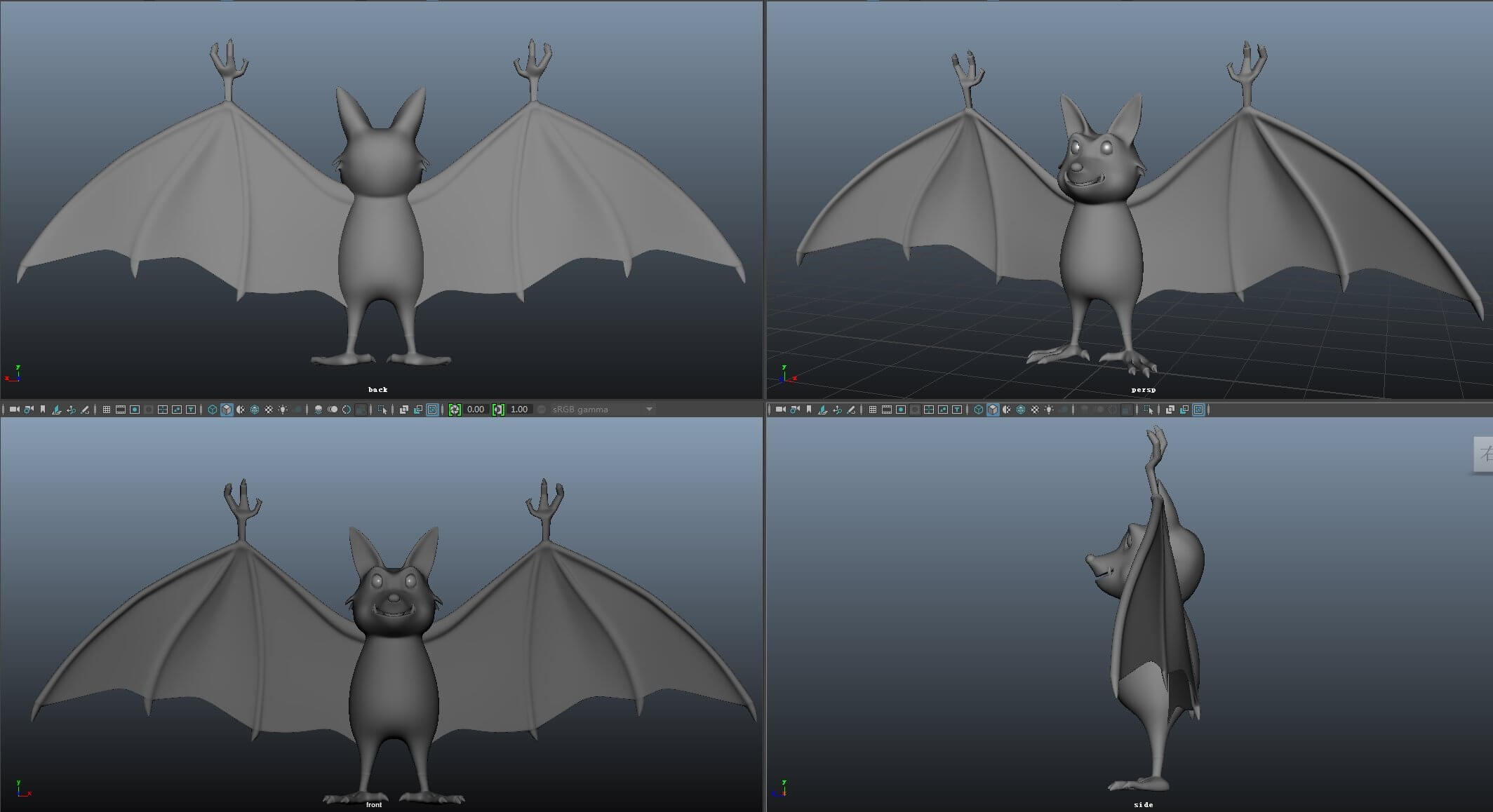 Cartoon Bat - 3D Model by tingting
