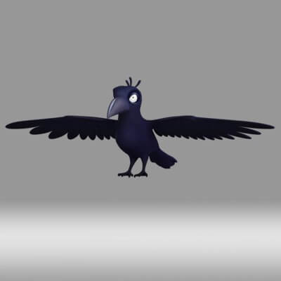 Cartoon Crow - 3D Model by tingting