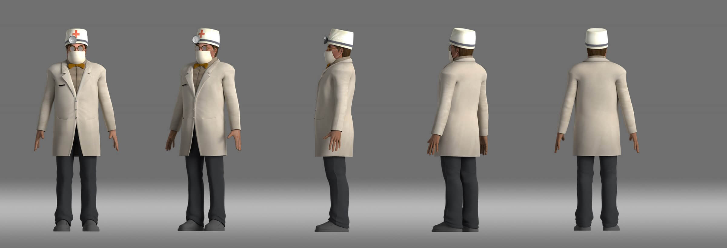 Cartoon Doctor Man - 3D Model by tingting