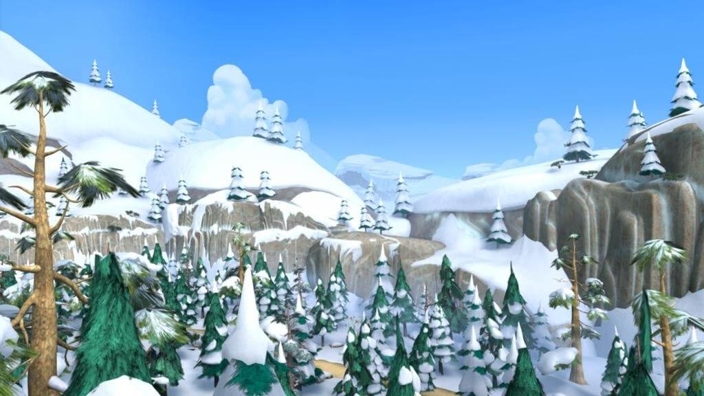 Cartoon Forest Snow Scene - 3D Model by tingting