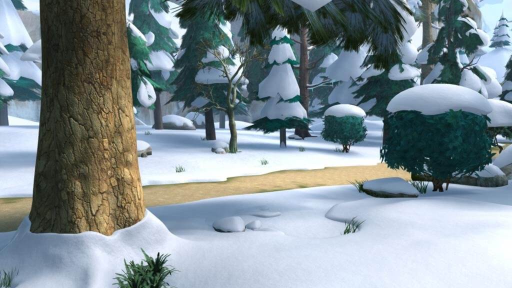 Cartoon Forest Snow Scene - 3D Model by tingting