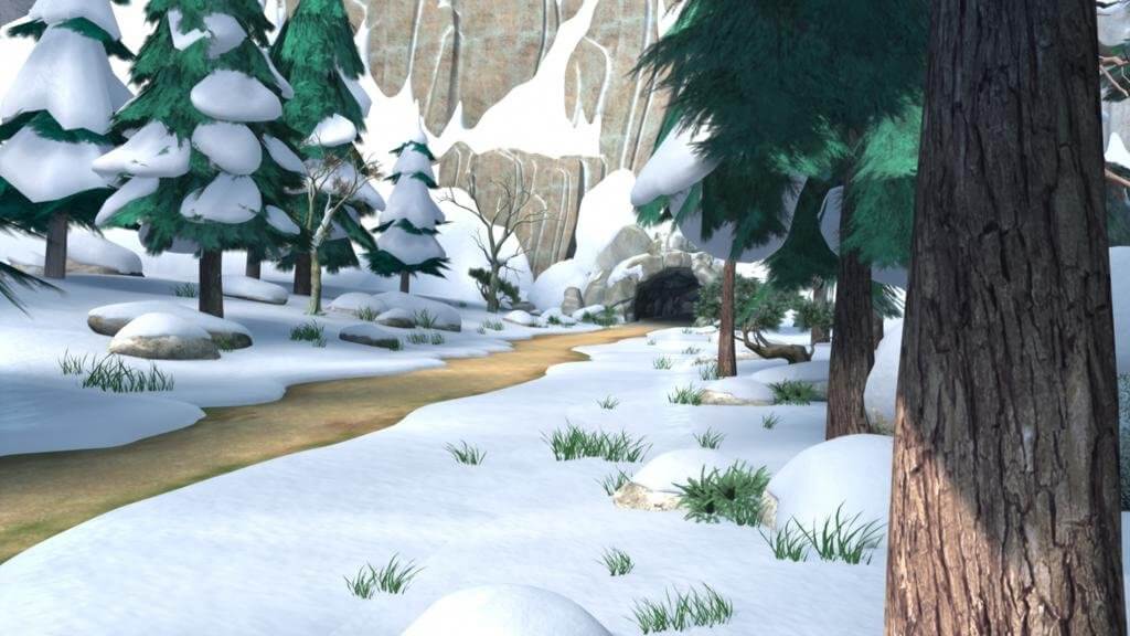 Cartoon Forest Snow Scene - 3D Model by tingting