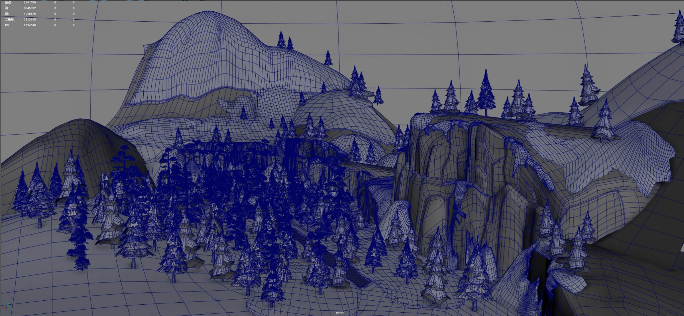 Cartoon Forest Snow Scene - 3D Model by tingting