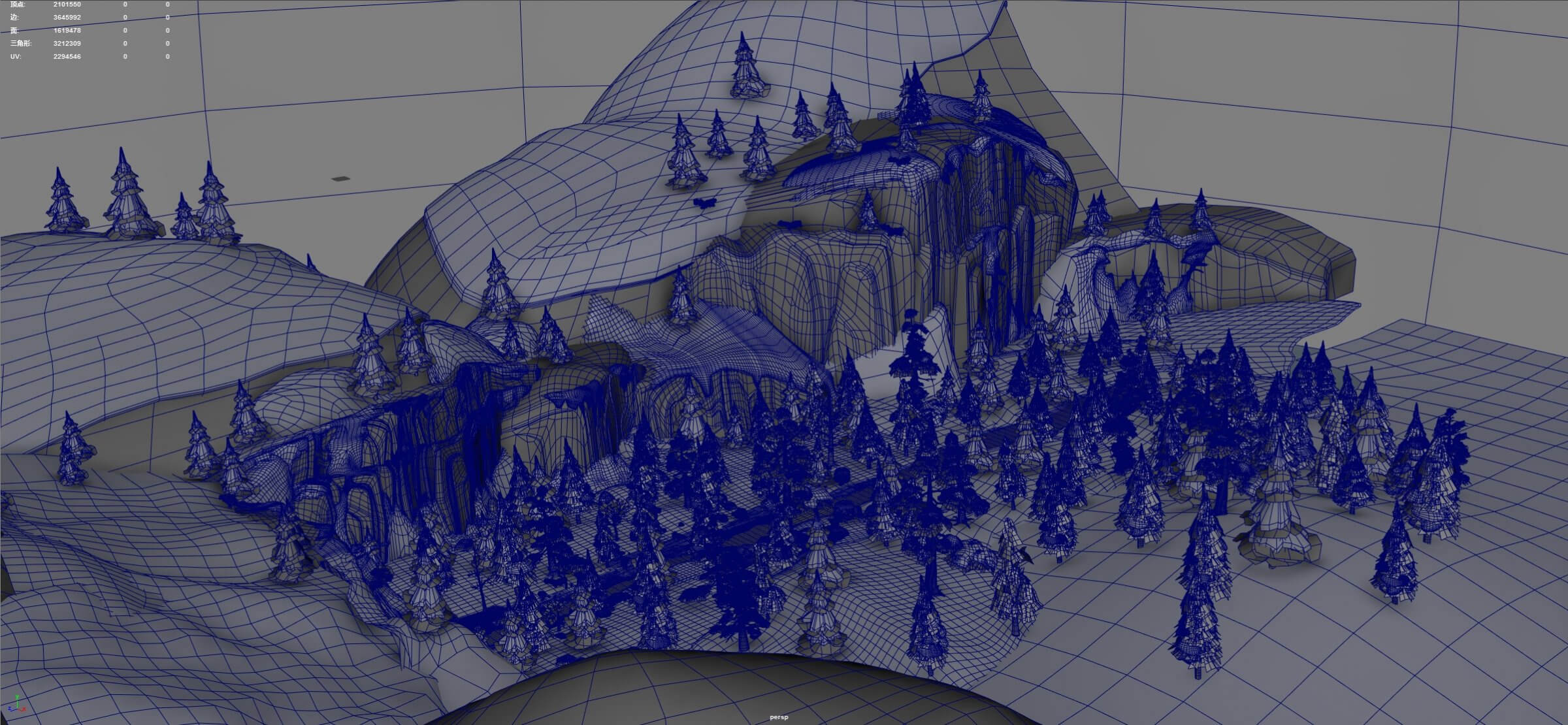 Cartoon Forest Snow Scene - 3D Model by tingting