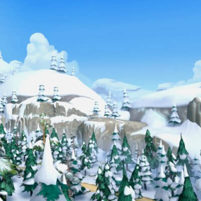 Cartoon Forest Snow Scene - 3D Model by tingting