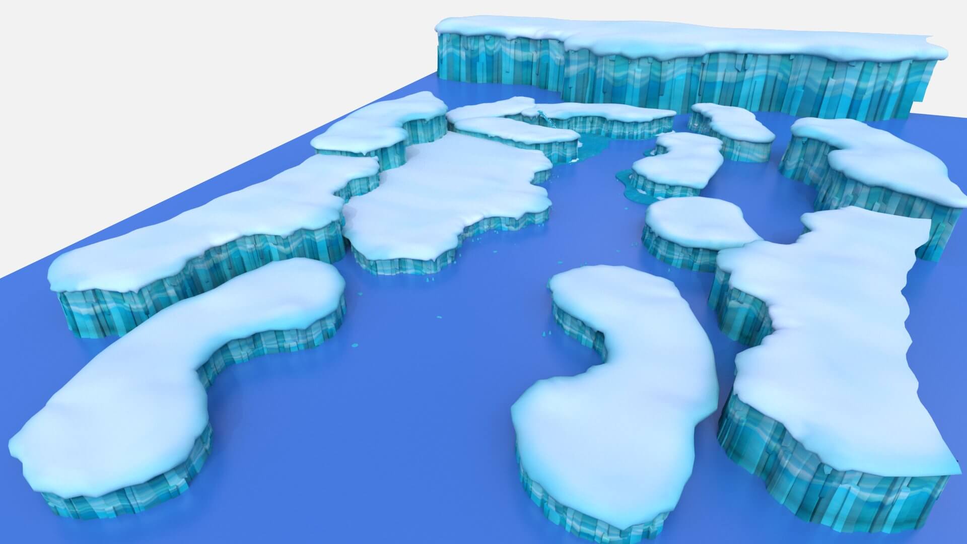 Cartoon Glacier - 3D Model by tingting