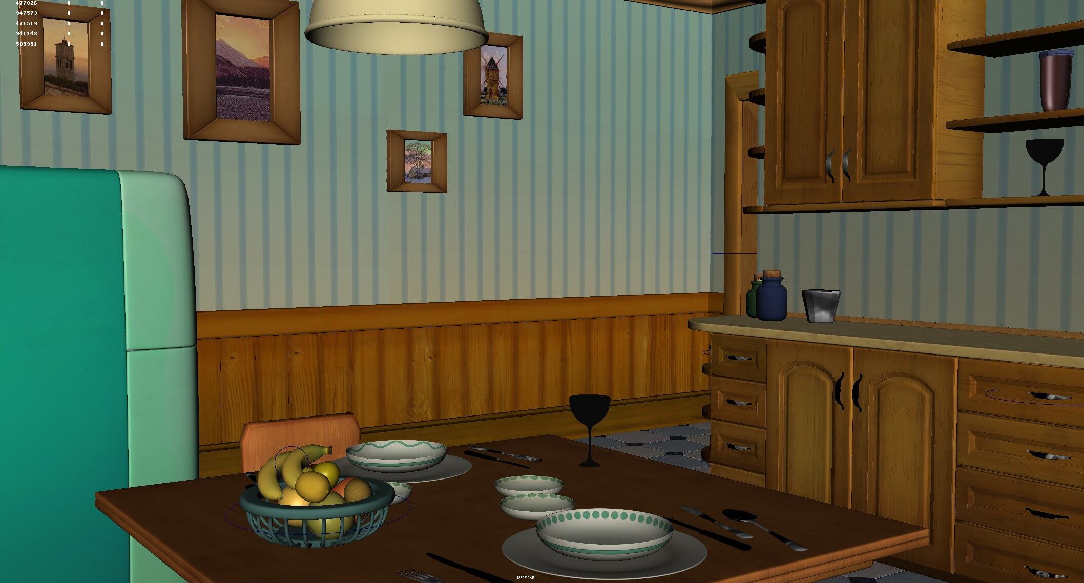 Cartoon Kitchen - 3D Model by tingting