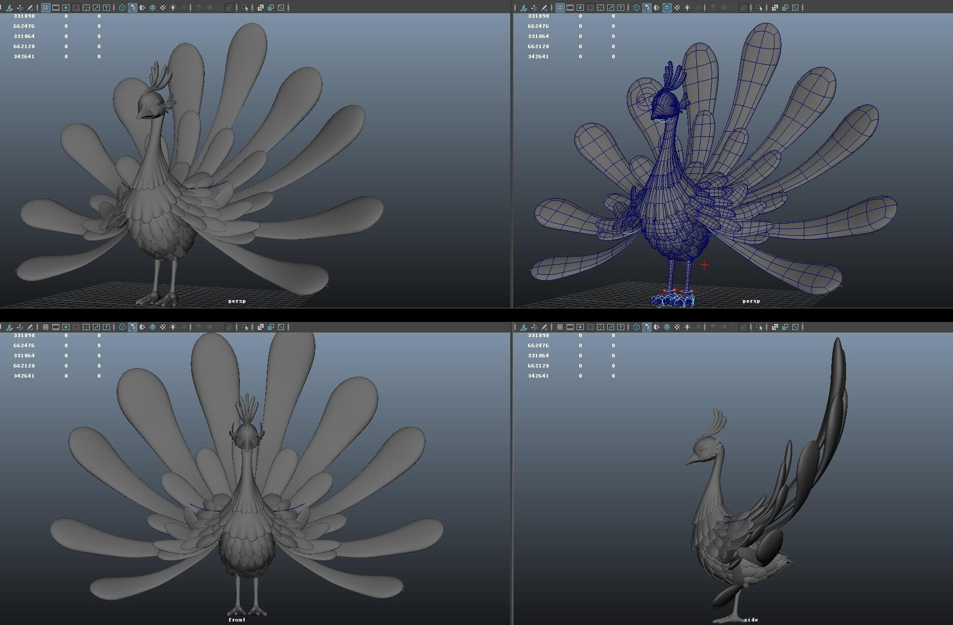 Cartoon Peacock - 3D Model by tingting