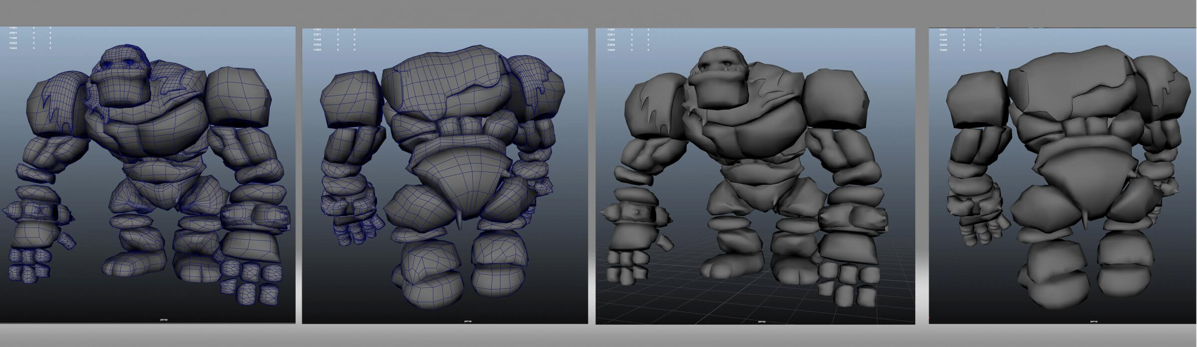 Cartoon Stone Man - 3D Model by tingting