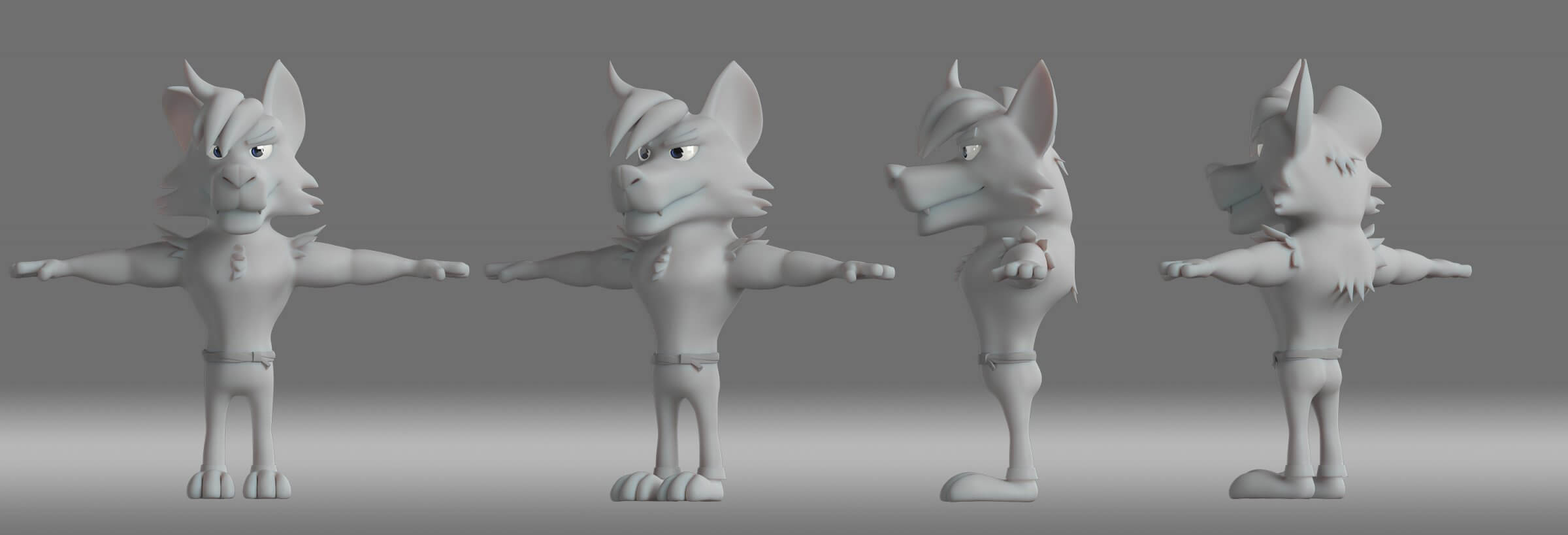 Cartoon Wolf - 3D Model by tingting