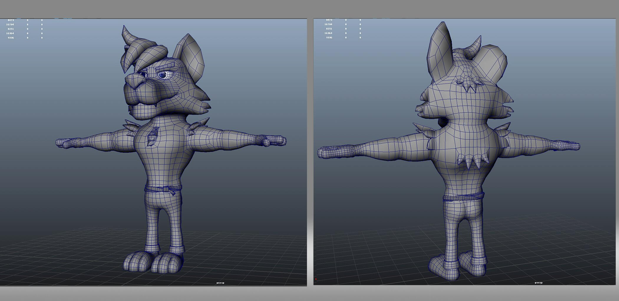 Cartoon Wolf - 3D Model by tingting