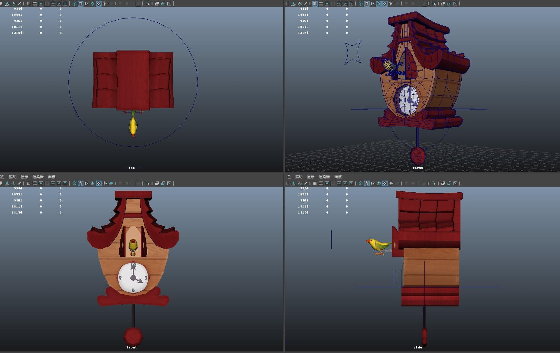 Cartoon Cuckoo Clock - 3D Model by tingting