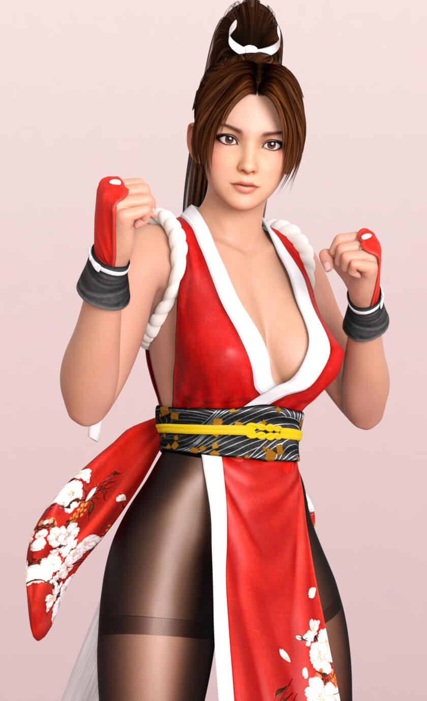 mai shiranui 3D Render, Digital Art by titanms