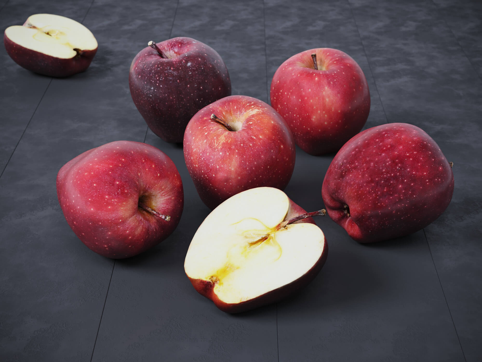 Apples Red Delicious 7 Models - 3D Model by TmHill