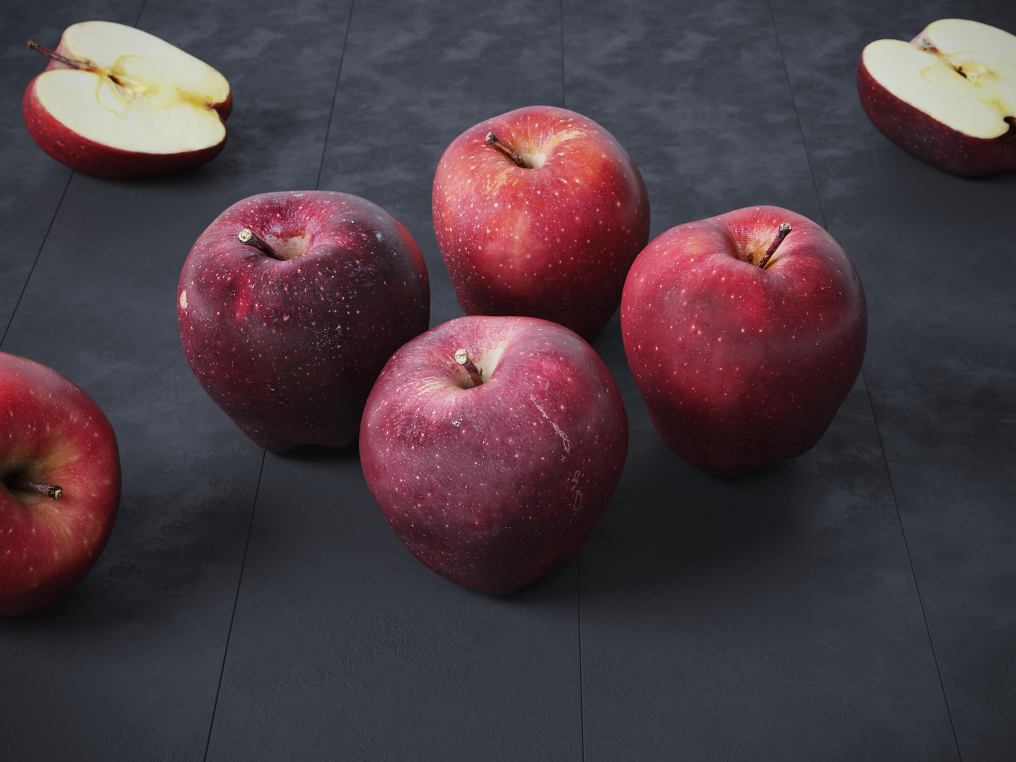 Apples Red Delicious 7 Models - 3D Model by TmHill