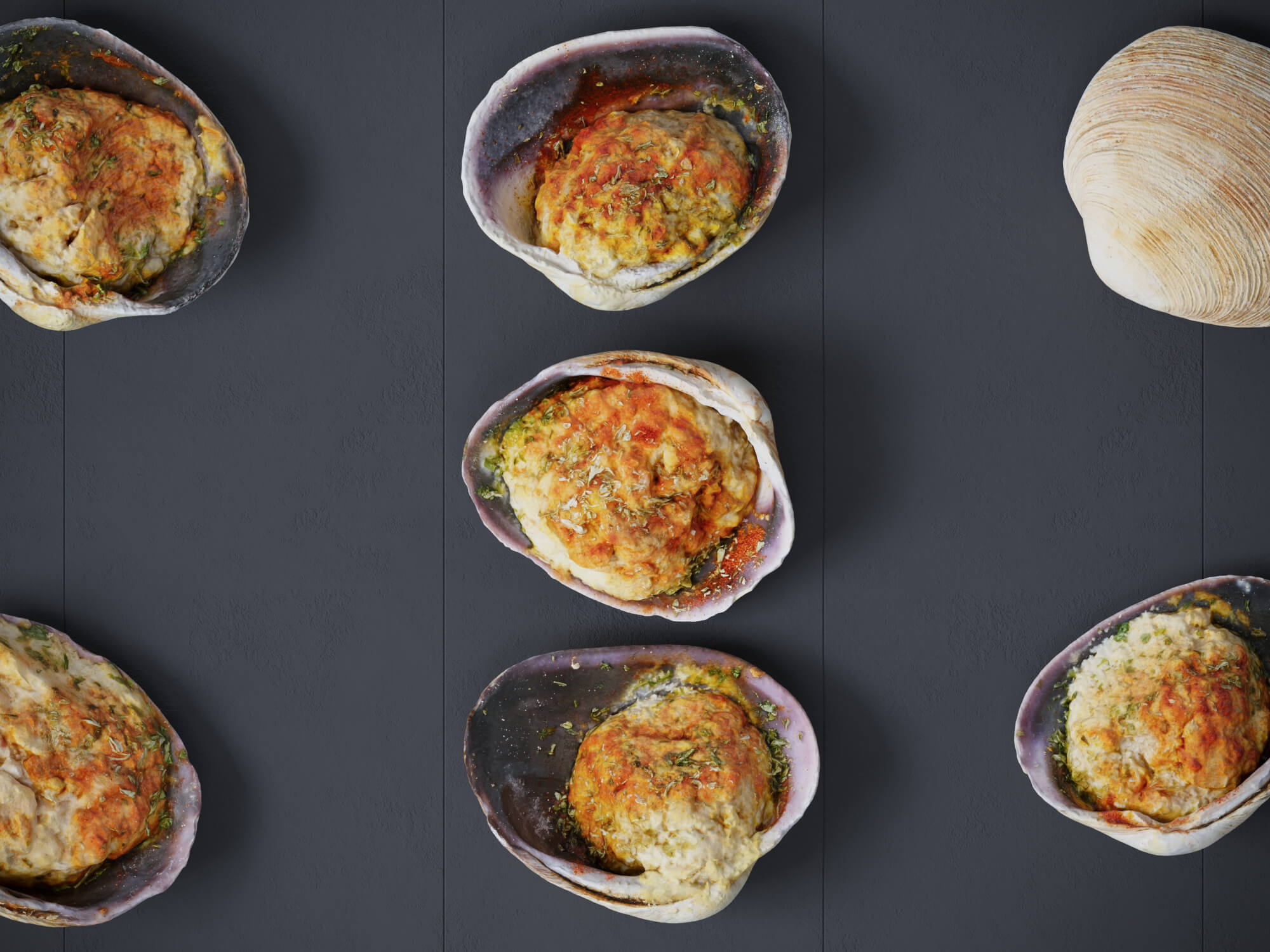 Clams (Stuffed) 7 Models - 3D Model by TmHill