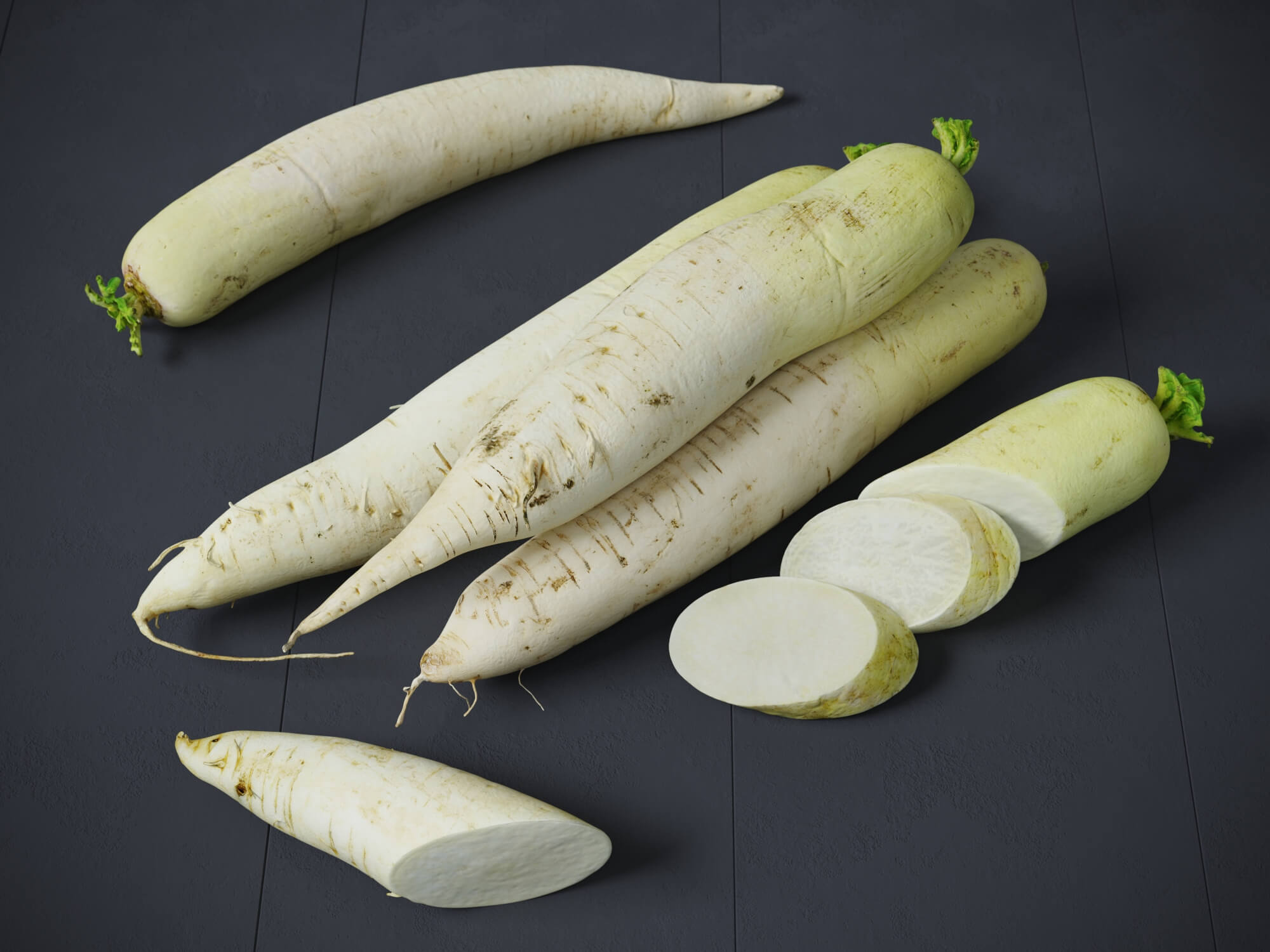 Daikon Radish White Radish 8 Models - 3D Model by TmHill