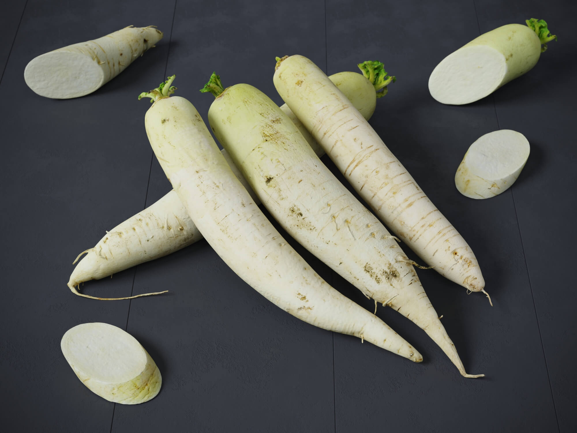 Daikon Radish White Radish 8 Models - 3D Model by TmHill