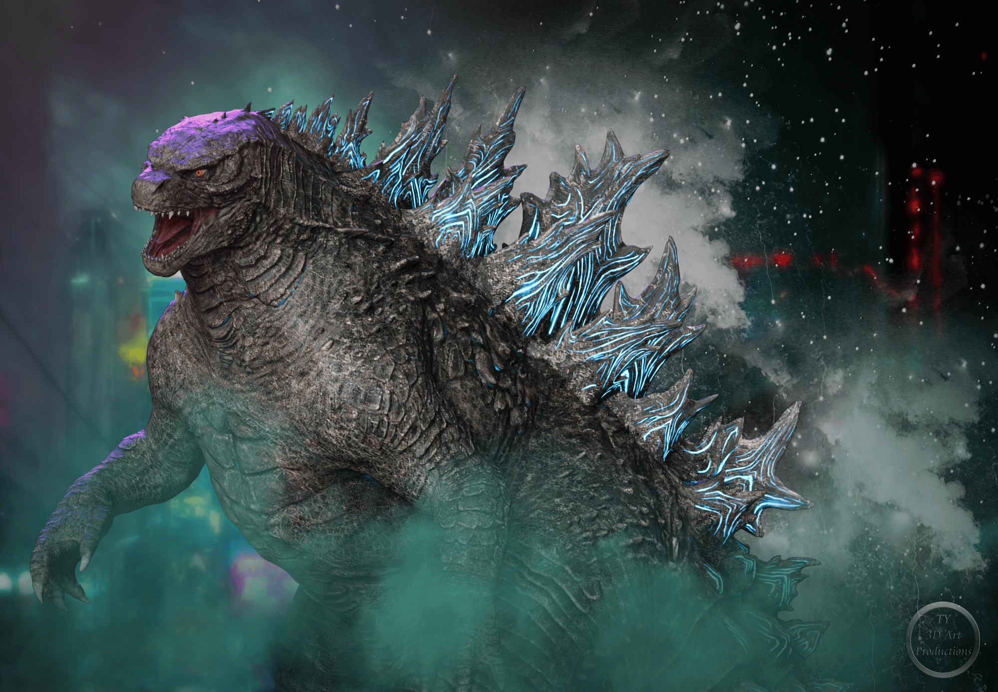 Godzilla 3D Render, Digital Art by Tmraider