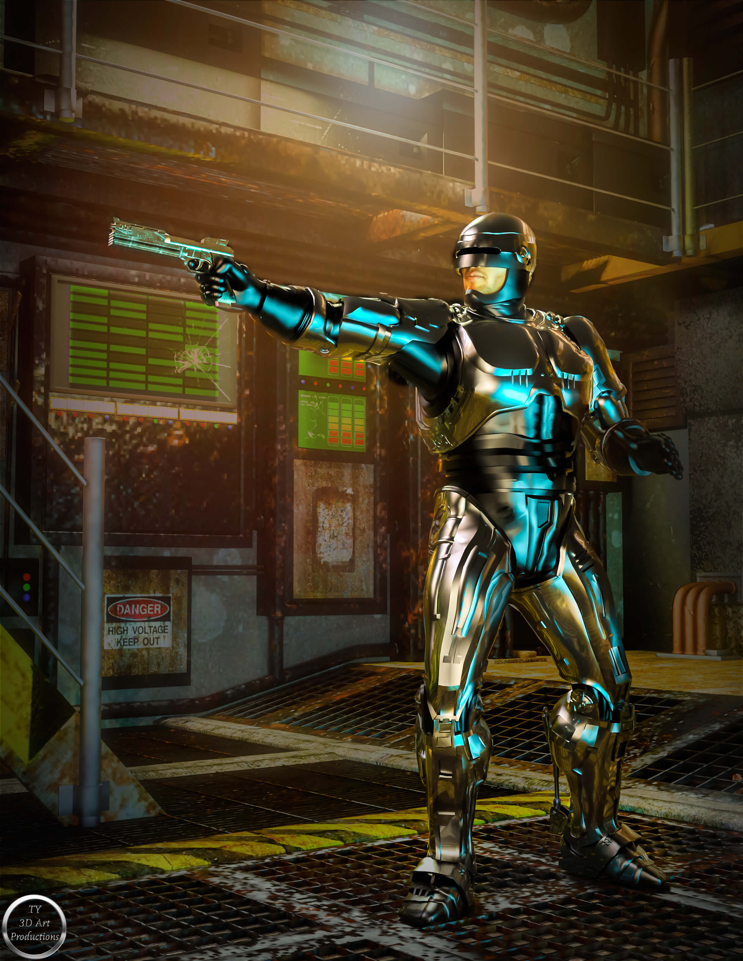 RoboCop 3D Render, Digital Art by Tmraider