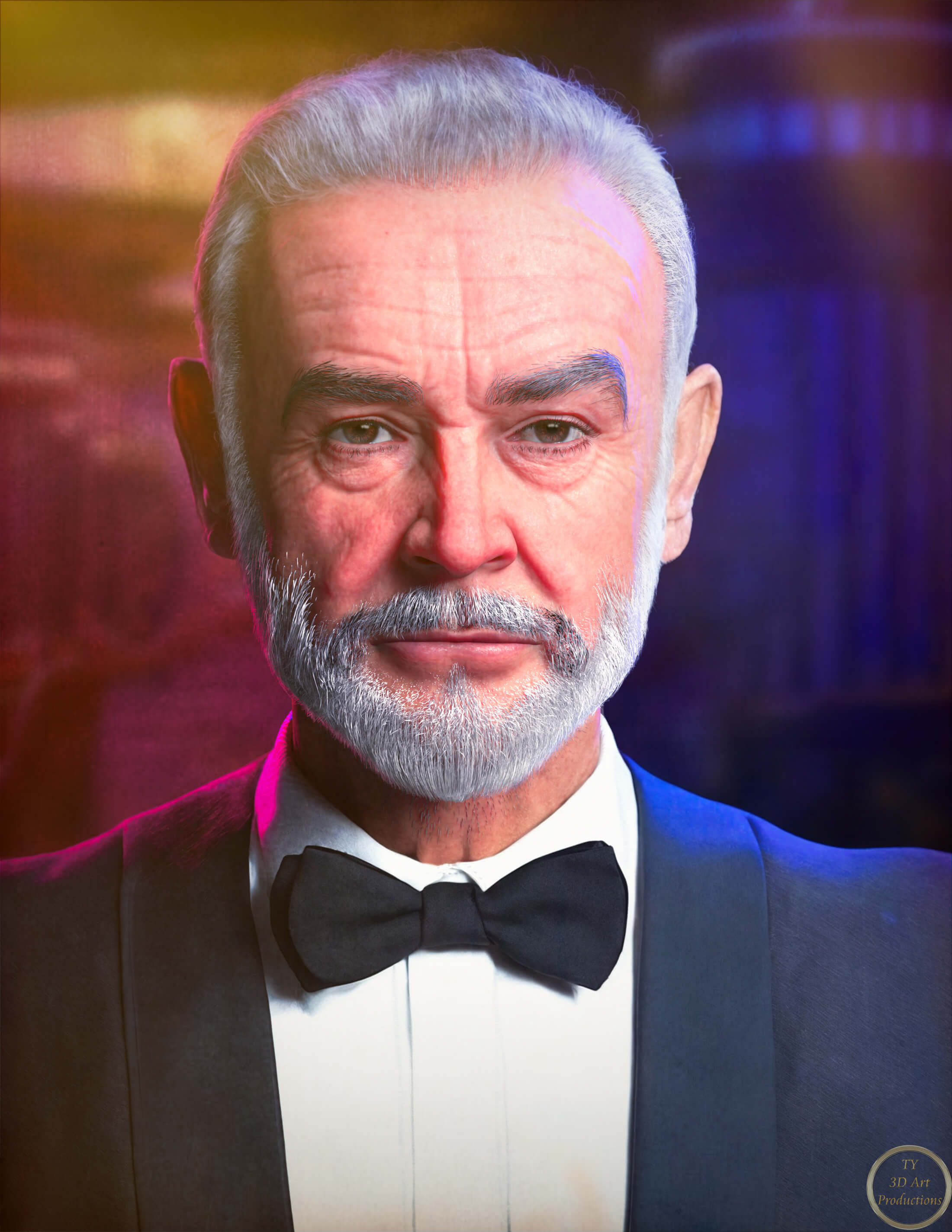 Sean Connery Portrait 3D Render, Digital Art by Tmraider