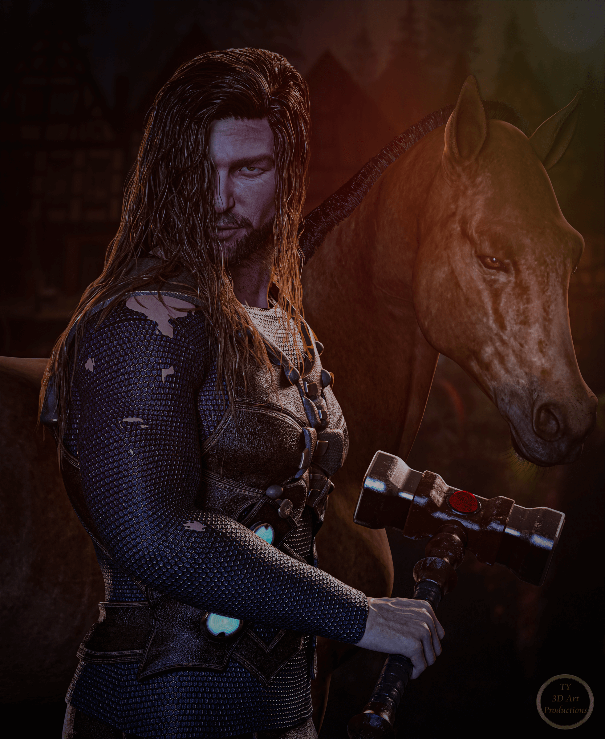 The Viking 3D Render, Digital Art by Tmraider