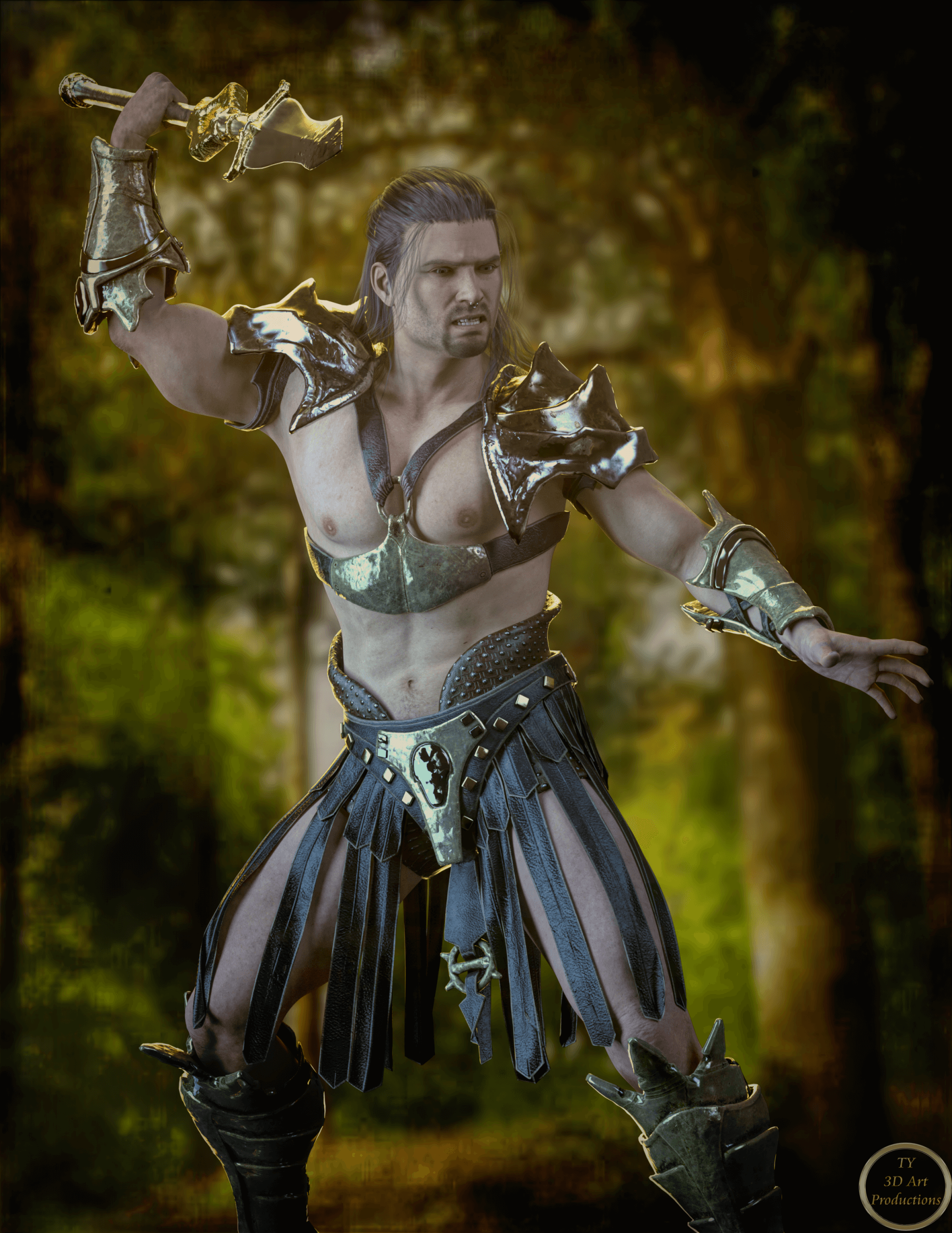 Warrior 3D Render, Digital Art by Tmraider