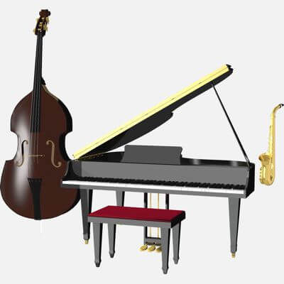 Jazz Trio Instrument Bundle - 3D Model by TMTRNoosa