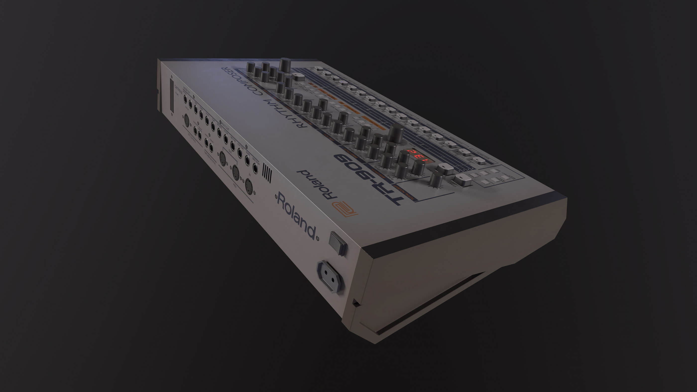 Roland TR-909 Synthesizer Low Poly Game Ready 3D Model by tolgaoz132