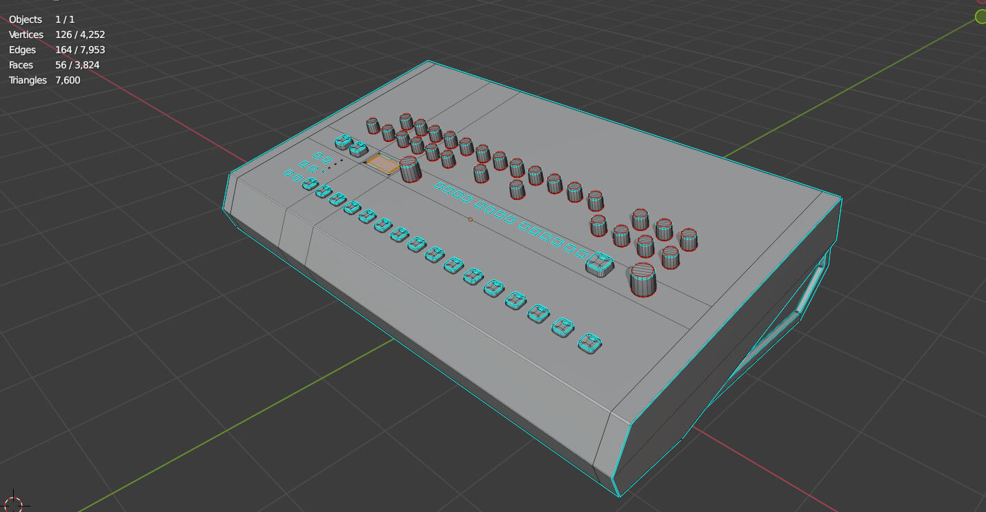 Roland TR-909 Synthesizer Low Poly Game Ready 3D Model by tolgaoz132