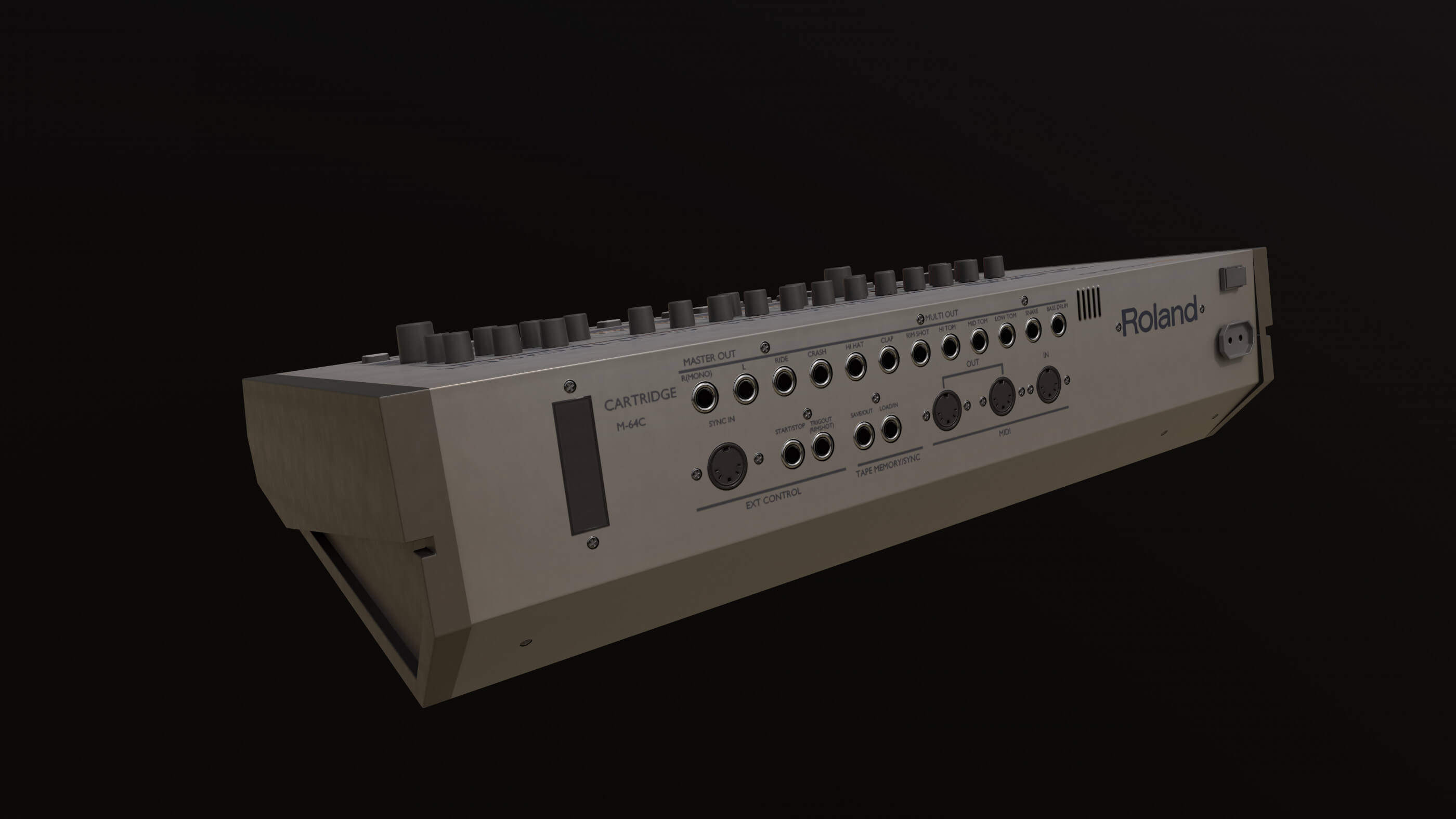 Roland TR-909 Synthesizer Low Poly Game Ready 3D Model by tolgaoz132