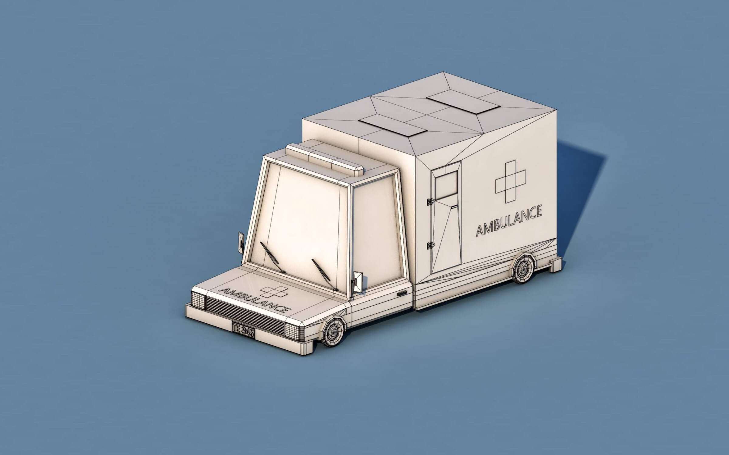 Cartoon Ambulance - 3D Model by Tollaru