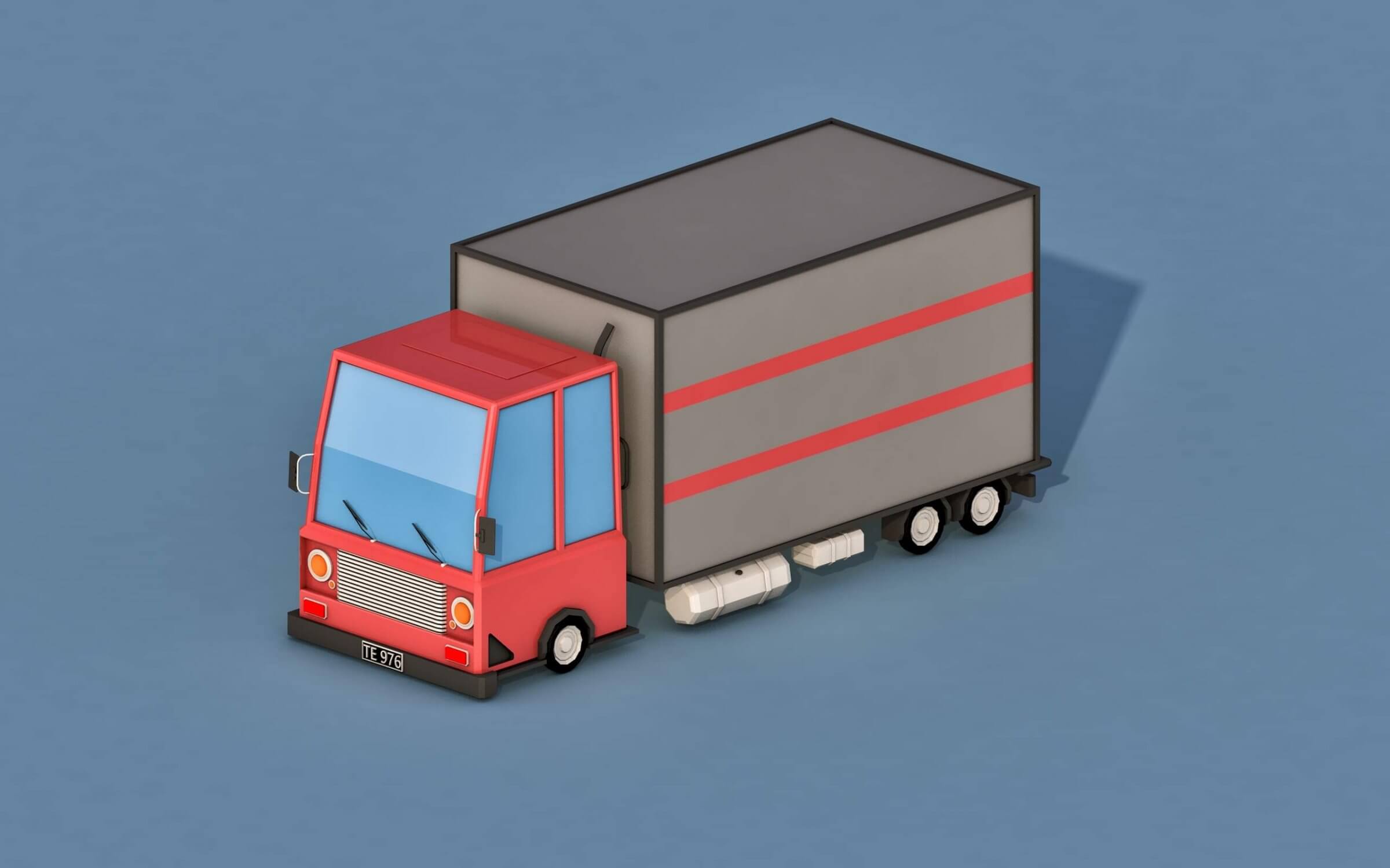 Cartoon Delivery Truck - 3D Model by Tollaru