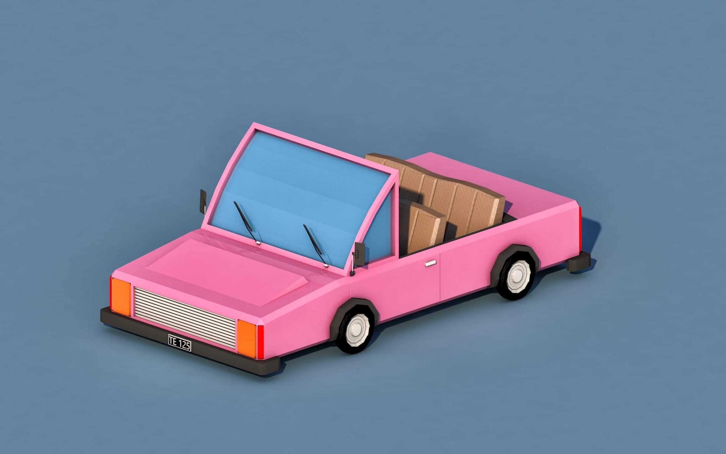 Cartoon Open Car - 3D Model by Tollaru