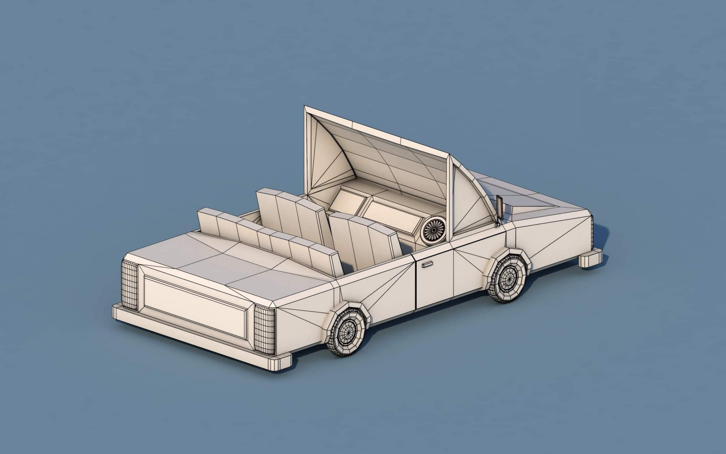 Cartoon Open Car - 3D Model by Tollaru