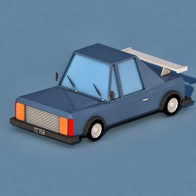 Cartoon Racing Car - 3D Model by Tollaru