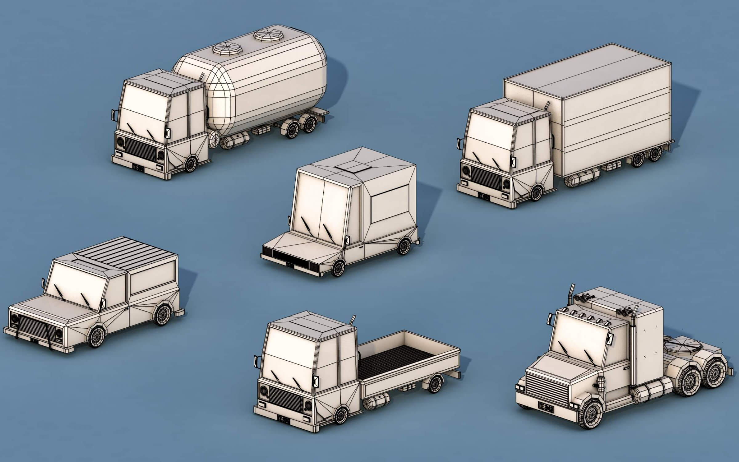 Cartoon Transport Cars - 3D Model by Tollaru