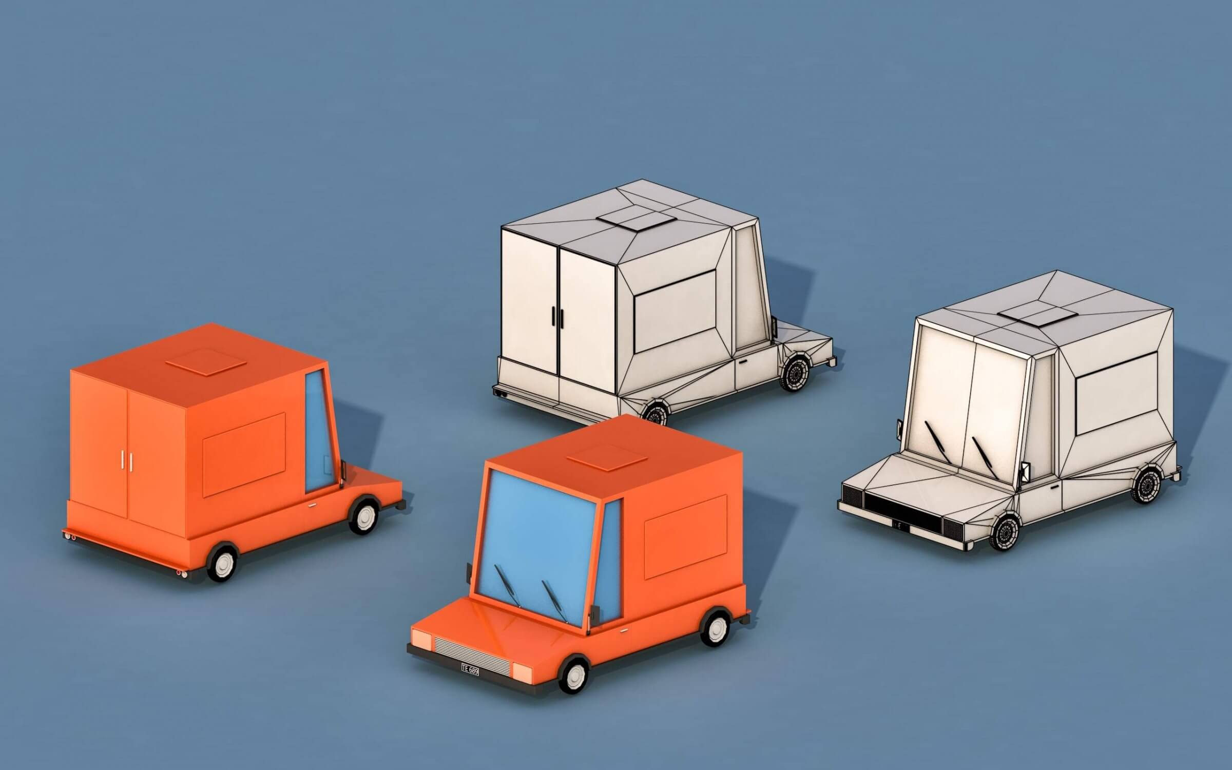 Cartoon Transport Cars - 3D Model by Tollaru