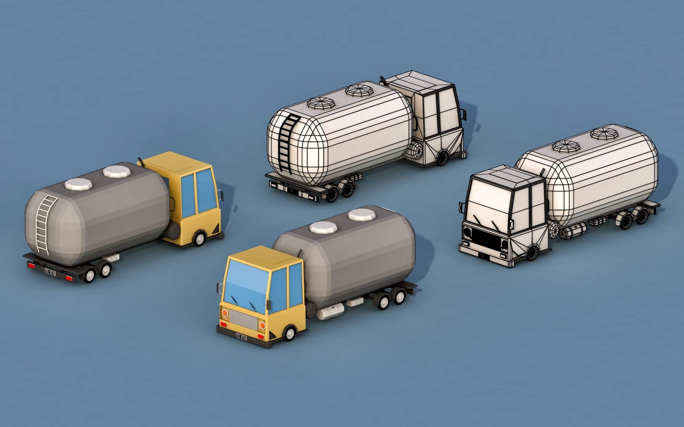 Cartoon Transport Cars - 3D Model by Tollaru