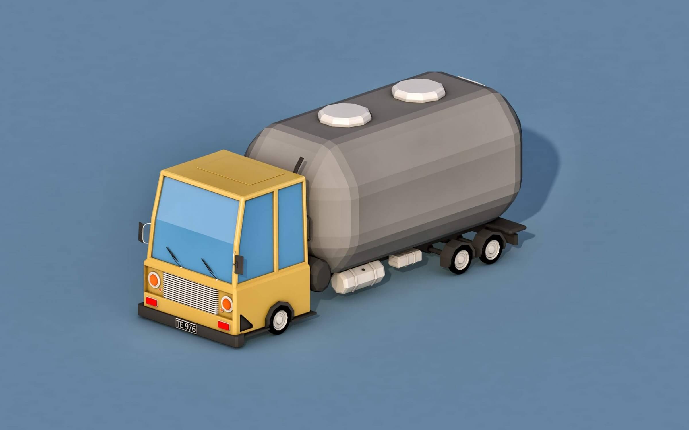 Cartoon Water Truck - 3D Model by Tollaru