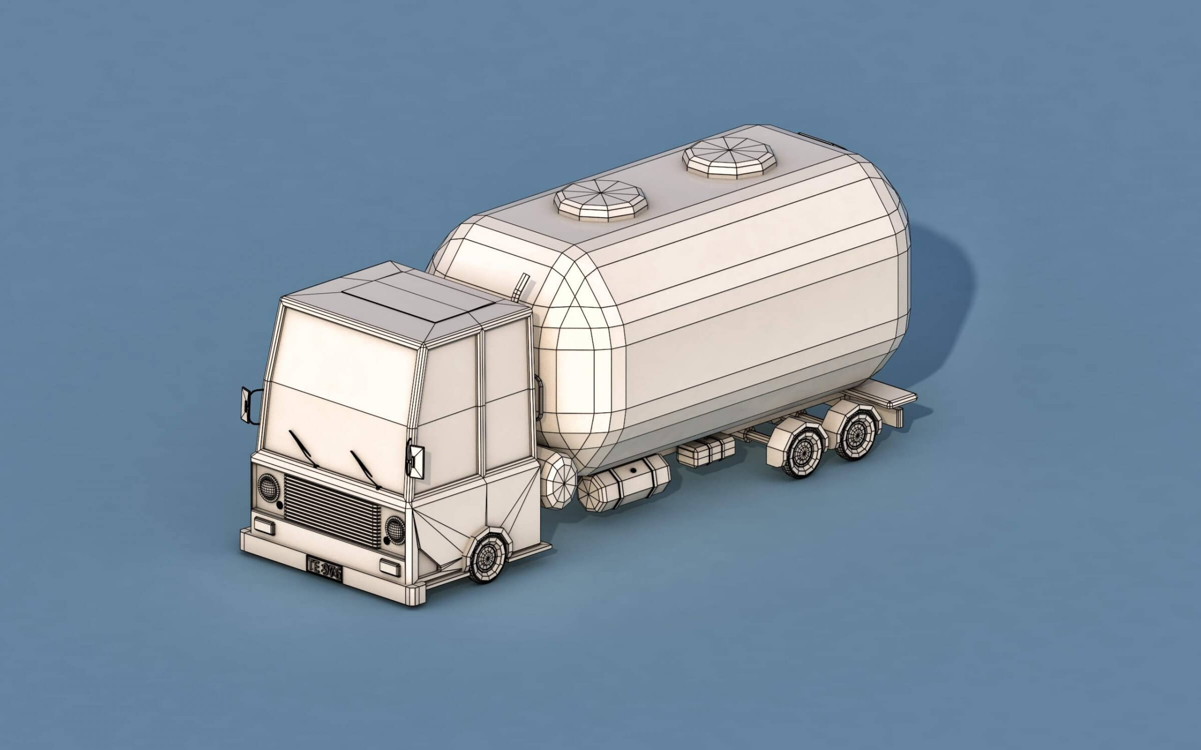Cartoon Water Truck - 3D Model by Tollaru