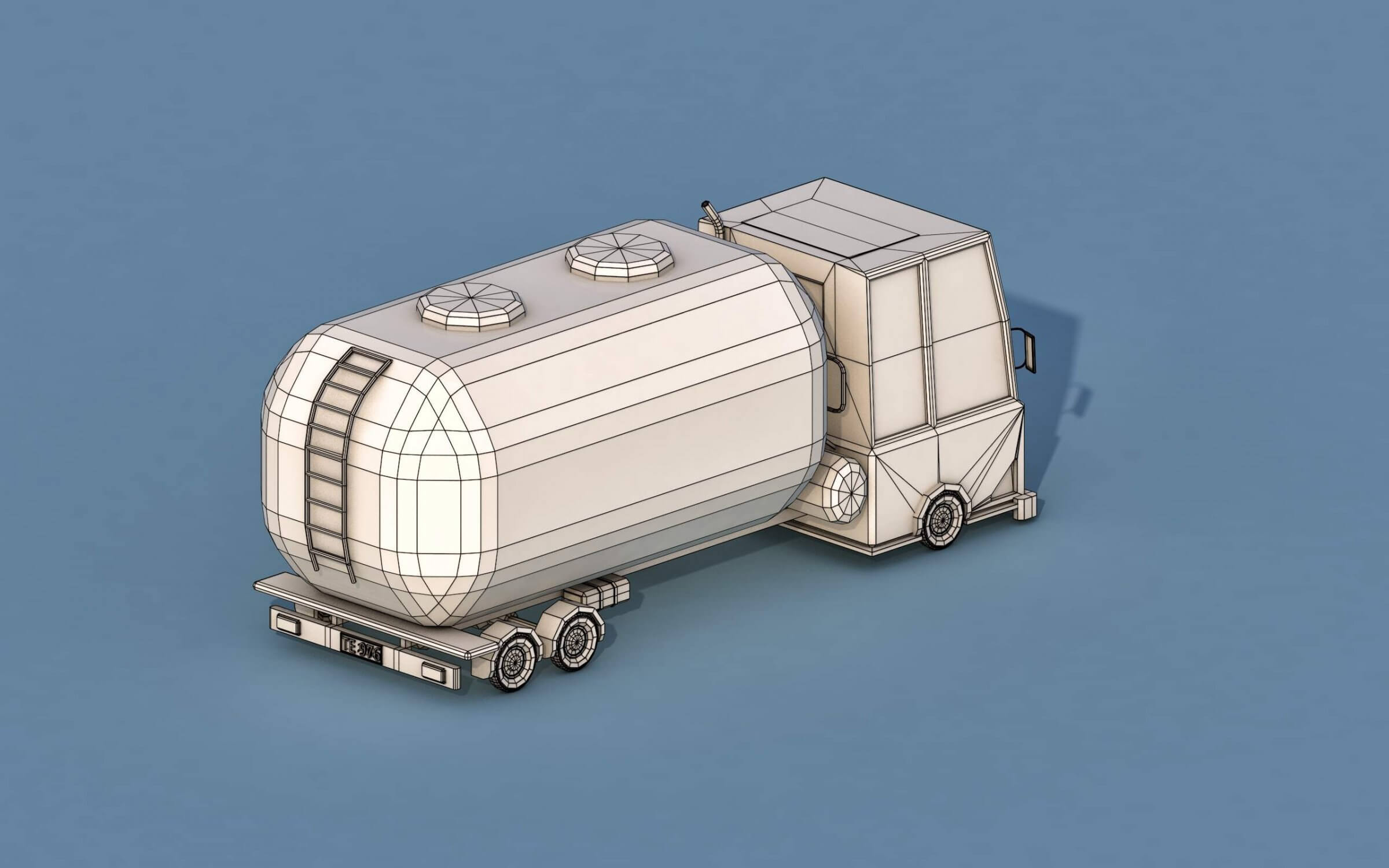 Cartoon Water Truck - 3D Model by Tollaru
