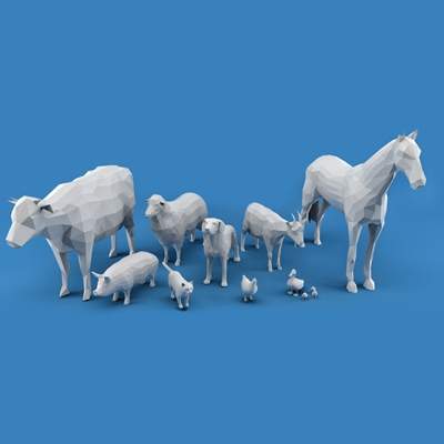 Farm Animals - 3D Model by Tollaru