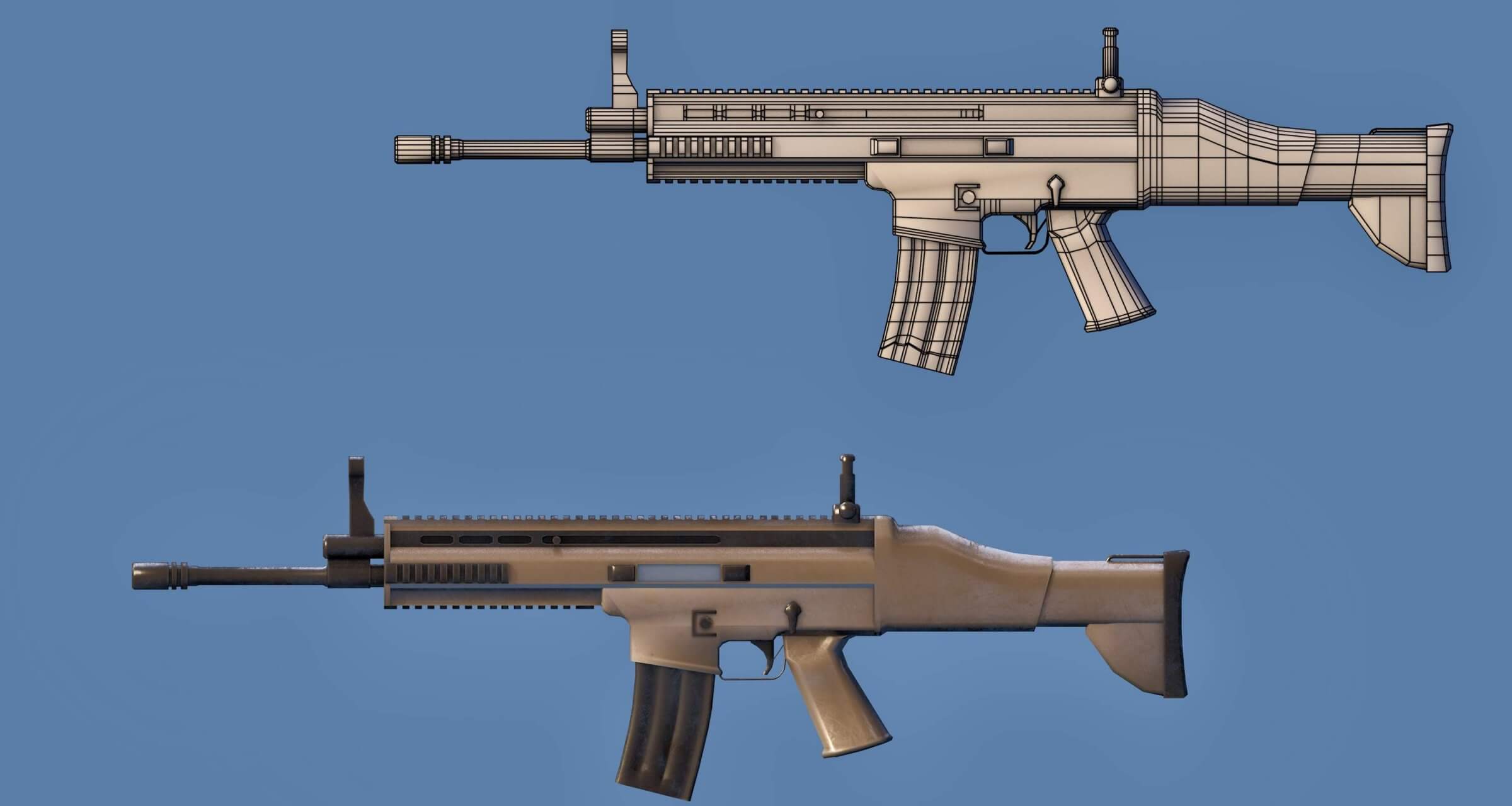 Fn Scar Gun - 3D Model by Tollaru