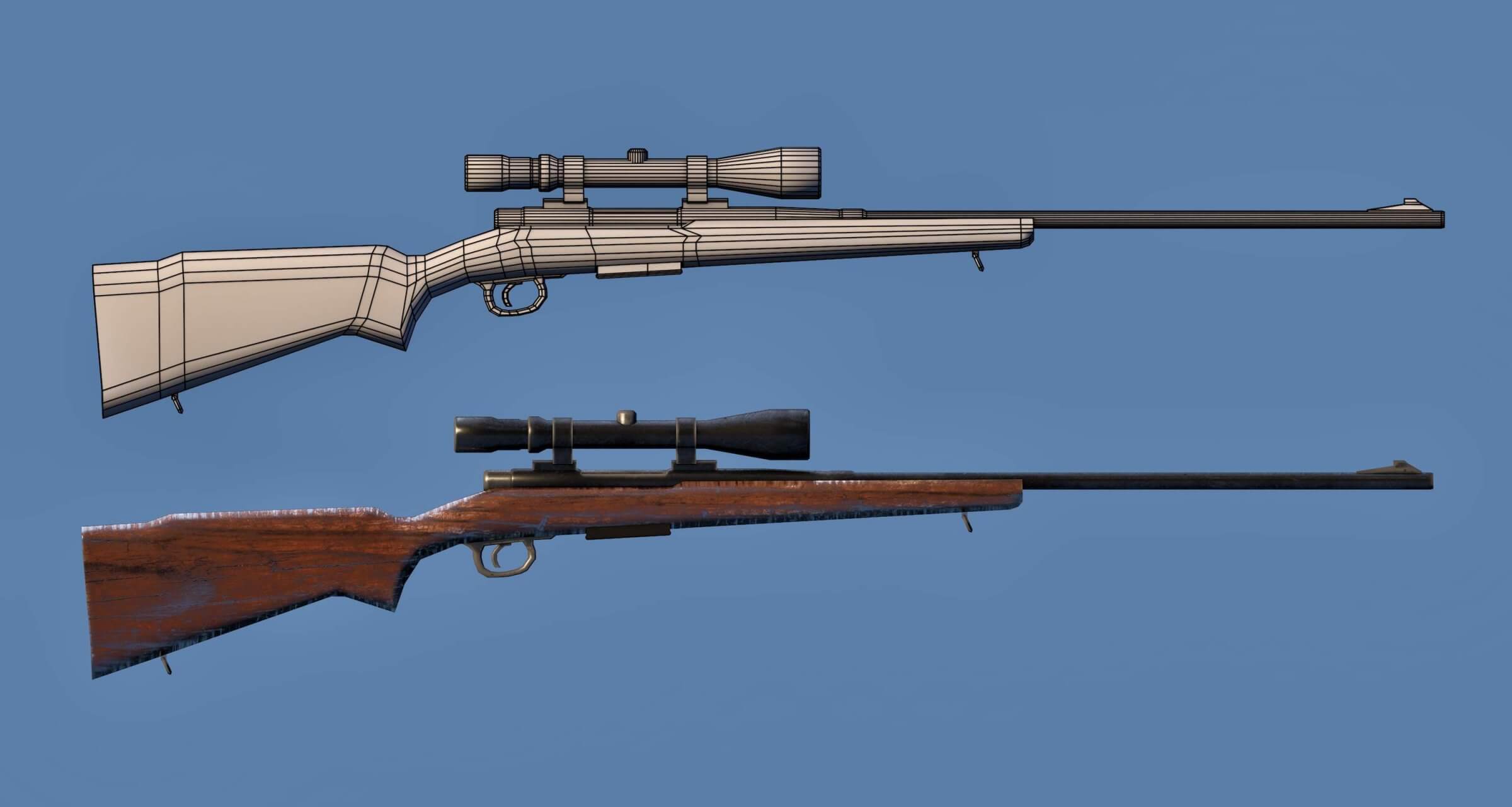 Hunting Rifle - 3D Model by Tollaru