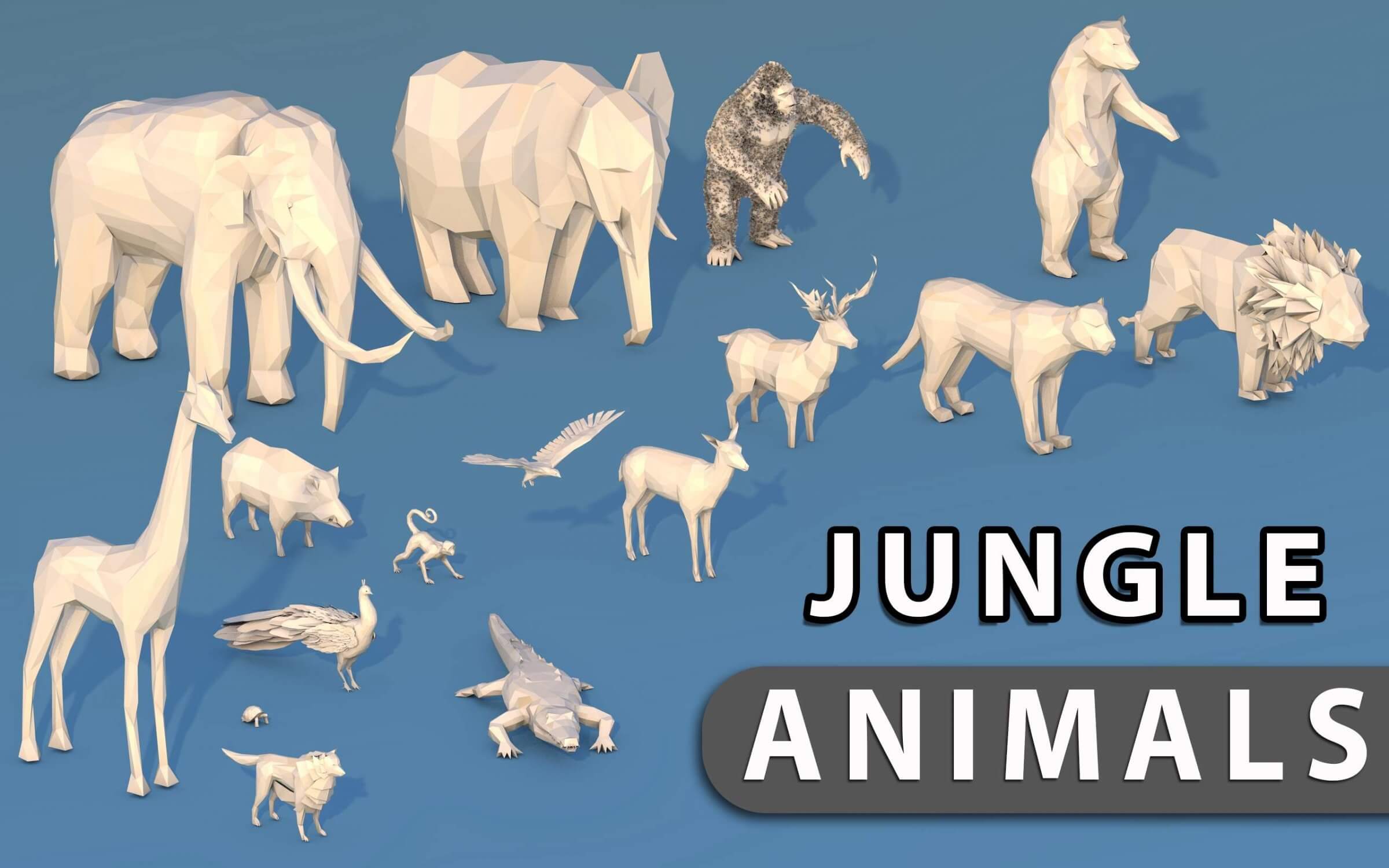 Jungle Animals - 3D Model by Tollaru