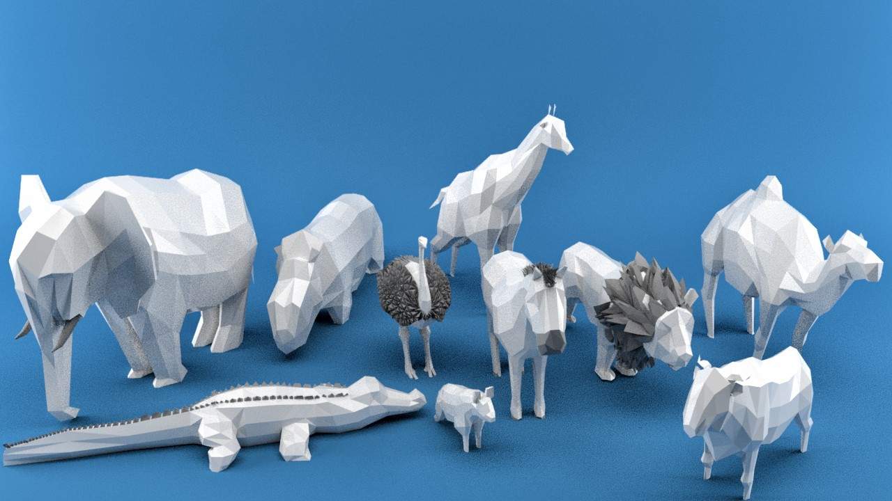 African Animals - 3D Model by Tollaru